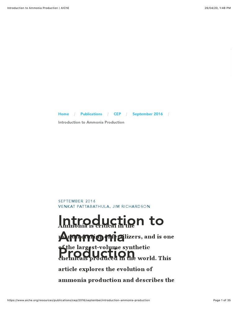Ammonia Material | PDF | Ammonia | Chemical Engineering