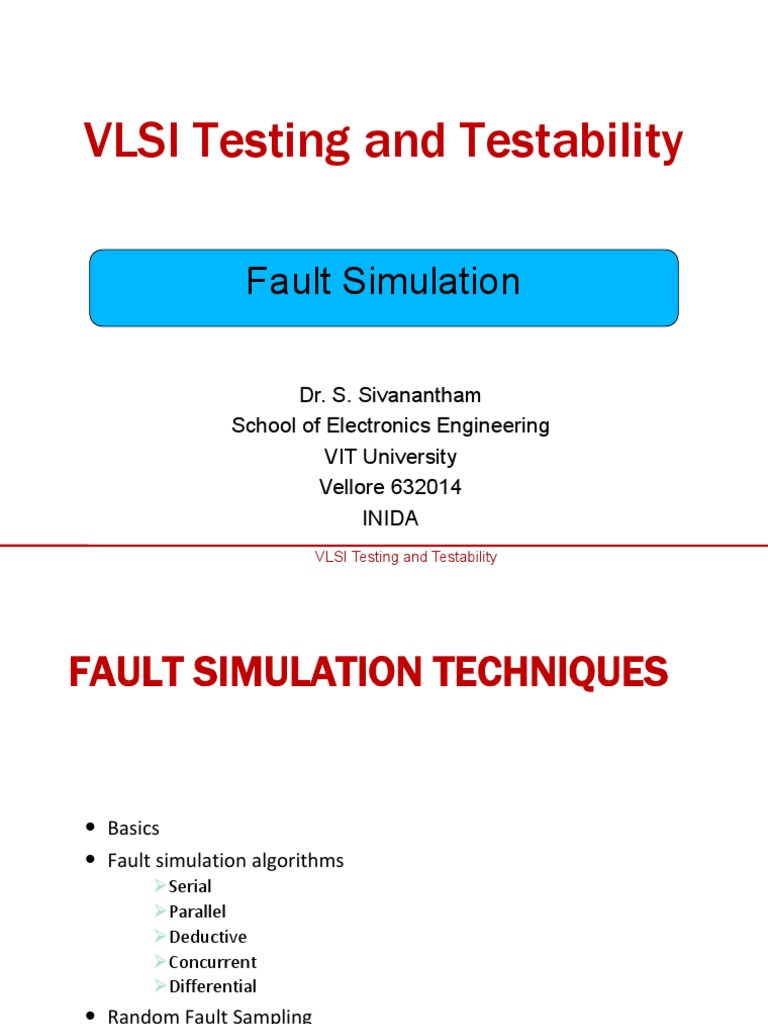 VLSI Testing and Testability: Fault Simulation | PDF | Simulation ...
