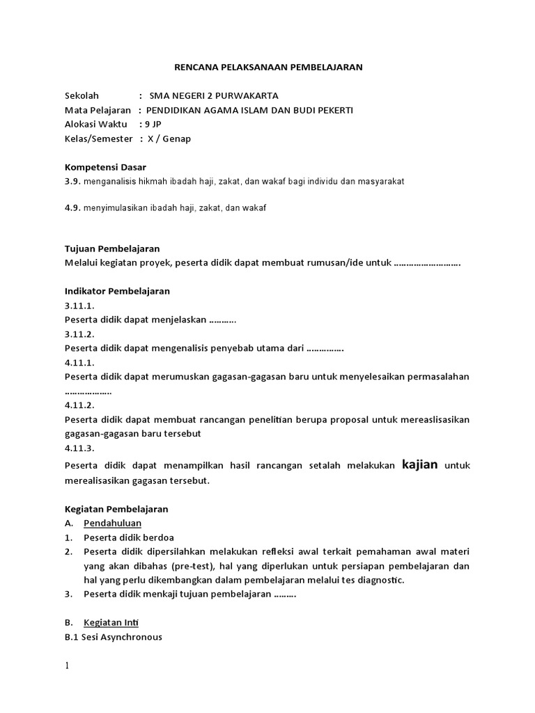 RPP PJBL KLS X | PDF