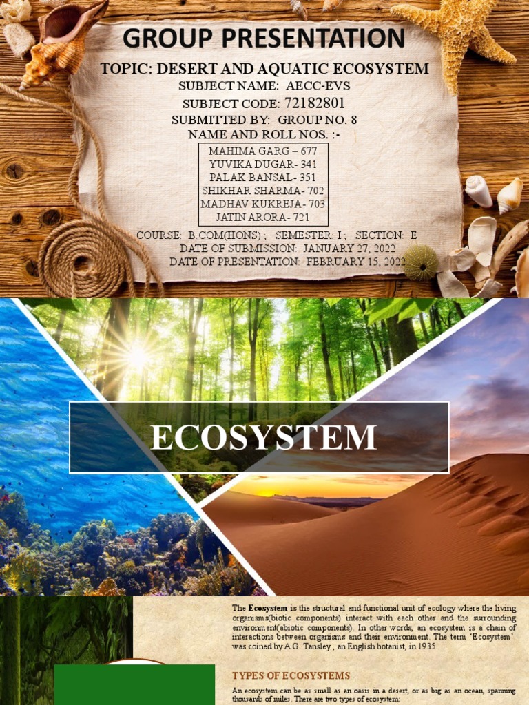 EVS PPT Group No. 8 | PDF | Desert | Aquatic Ecosystem