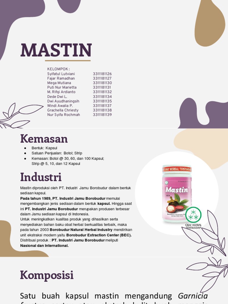 Khasiat dan Komposisi Obat Mastin | PDF