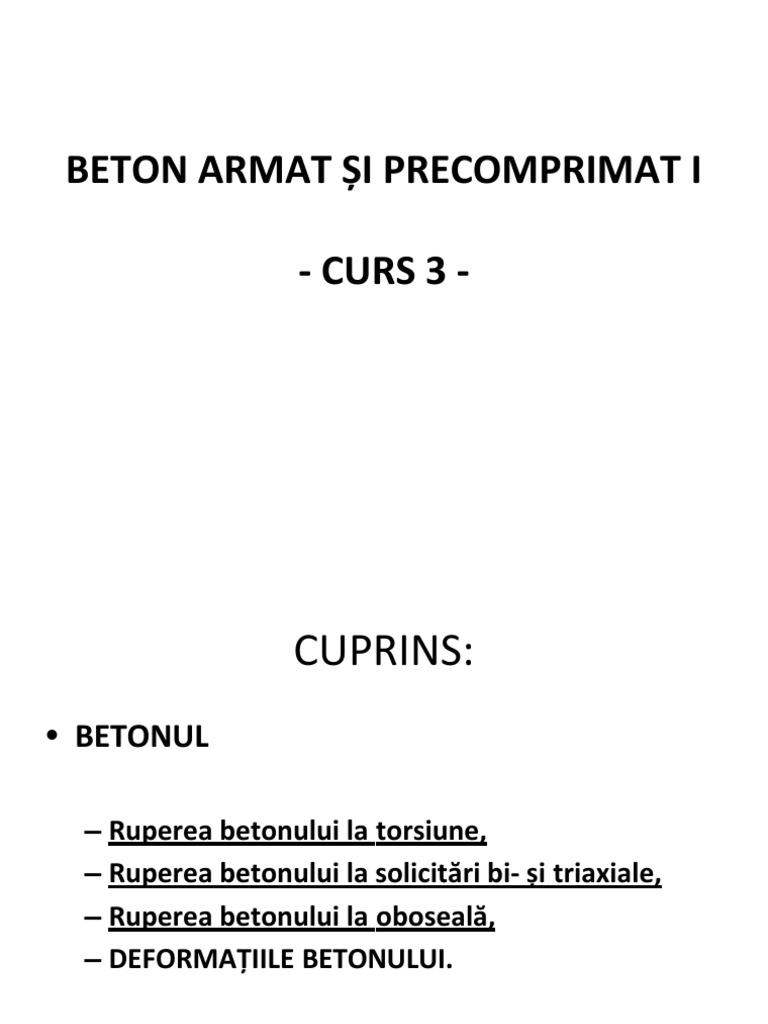 Curs 3-4 Beton 1 | PDF