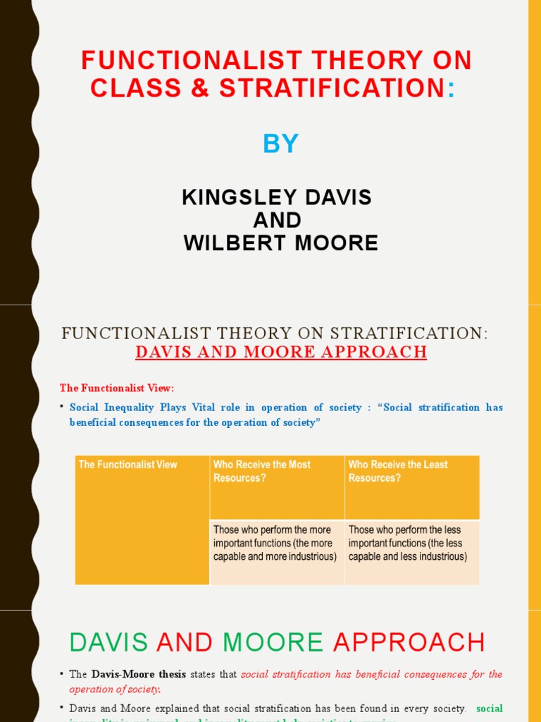 Davis-Moore Theory of Social Stratification | PDF | Social ...