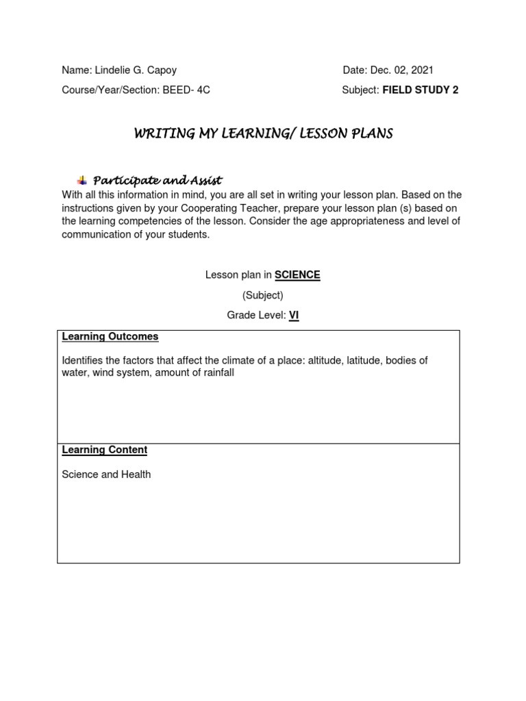 Grade 2 - Cot - DLP - q4 - English by Teacher Jelyn M. Habana | PDF ...