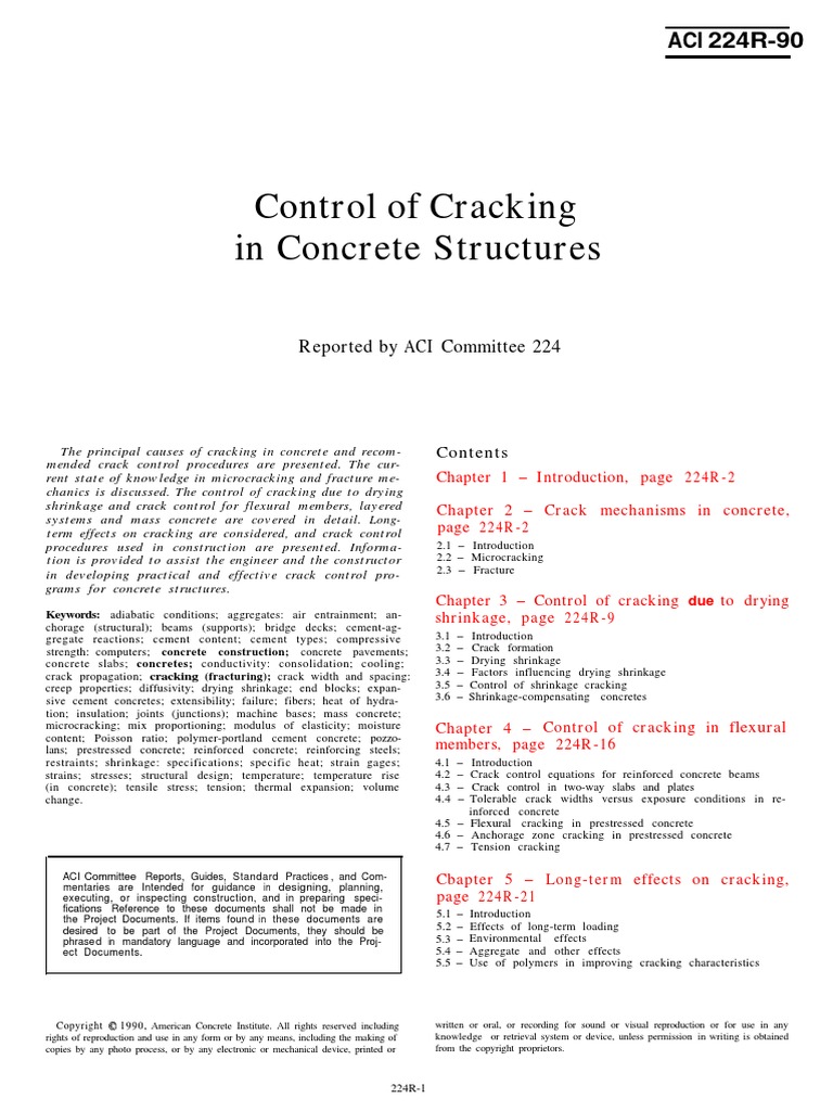 Aci 224R - 90 | PDF | Fracture | Strength Of Materials
