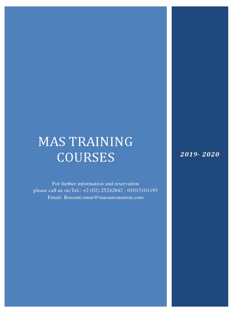 MAS Training Courses 2020 | PDF | Bearing (Mechanical) | Programmable ...