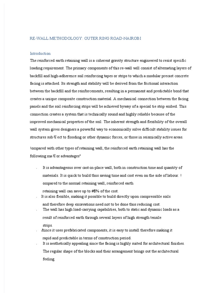 Re Wall Methodology | PDF | Concrete | Materials