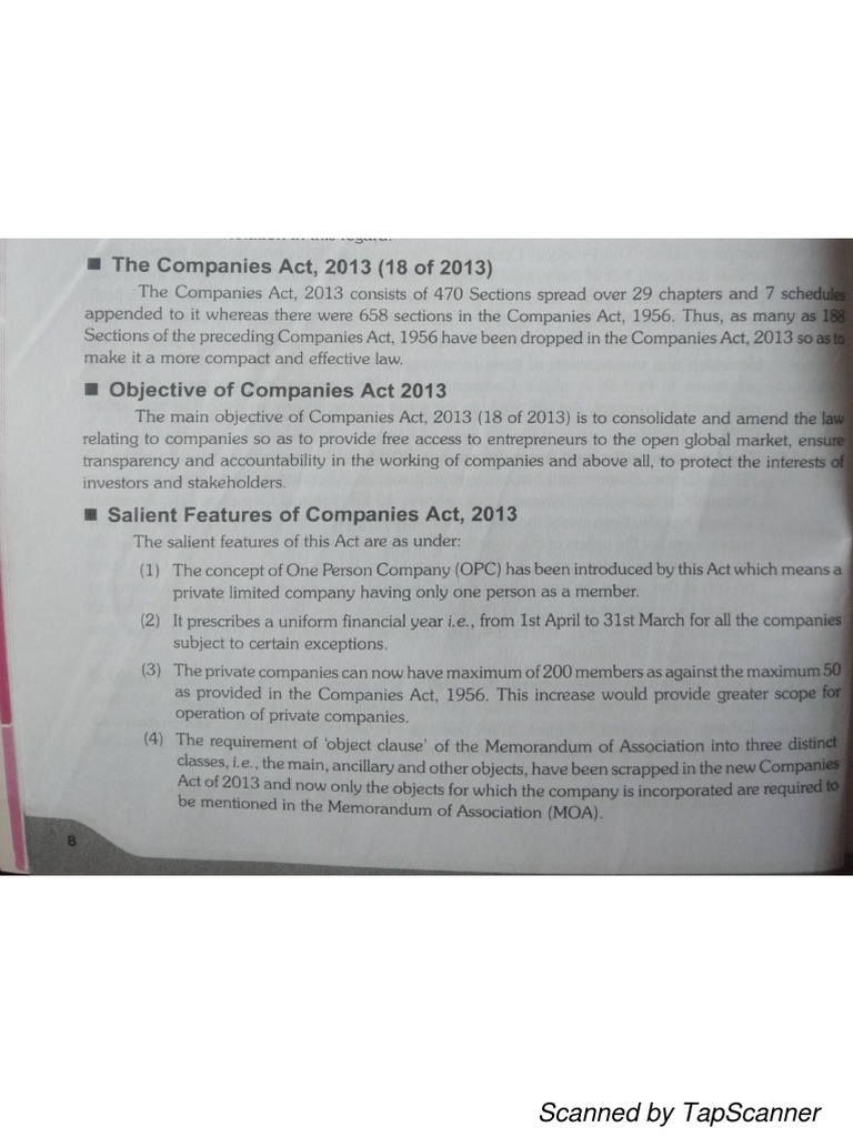 Company Law Unit 1 | PDF