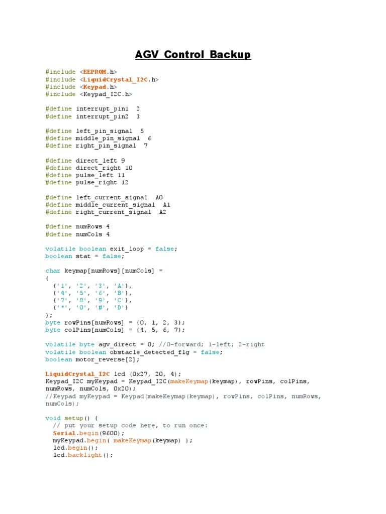AGV Project Codes Compilation | PDF | Boolean Data Type | Computer Data