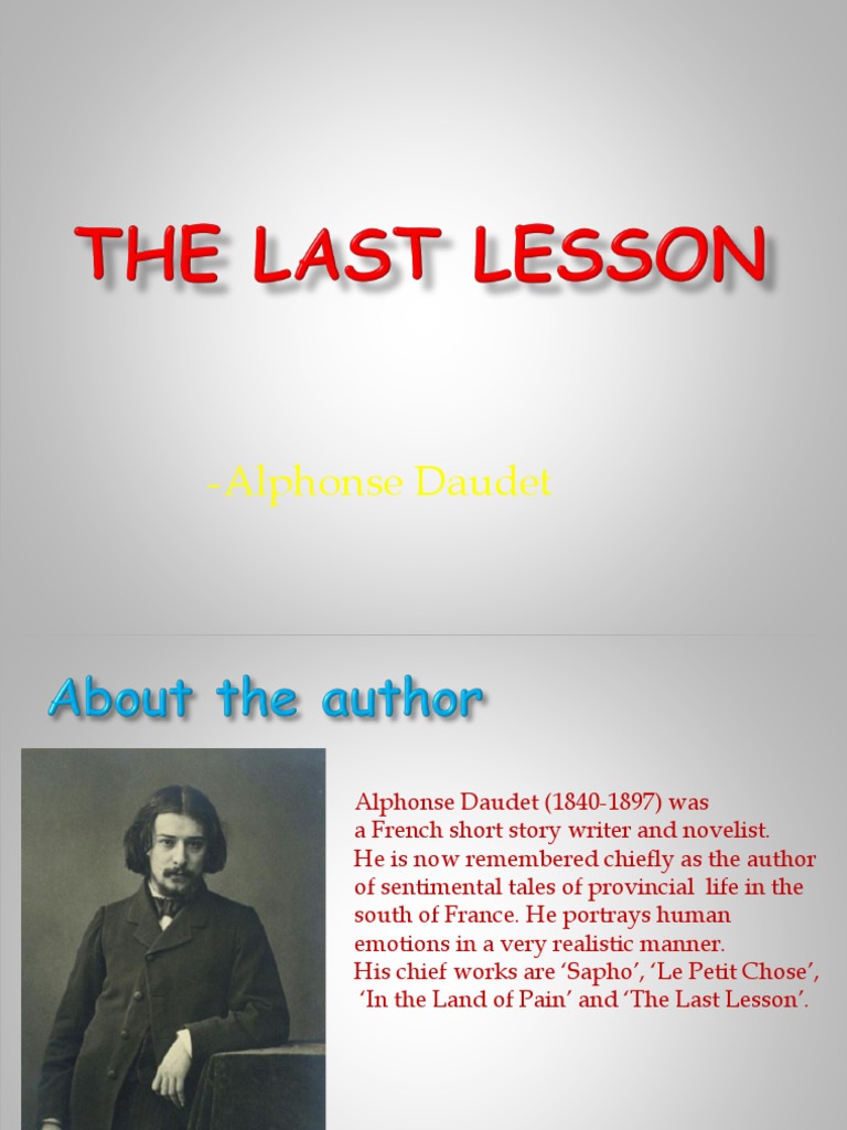 XII L.1 PPT of THE LAST LESSON | PDF | Poetry