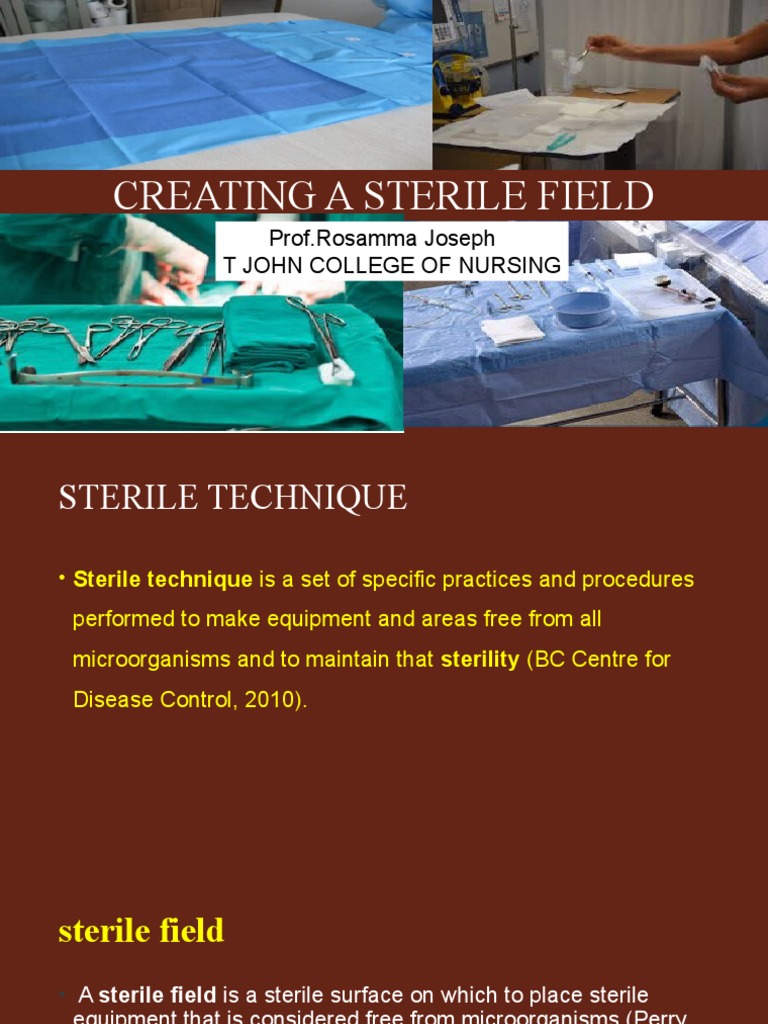 Creating Sterile Field | PDF | Medical Specialties
