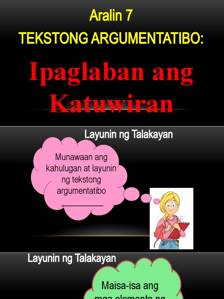 Aralin 7-Tekstong Argumetatibo | PDF