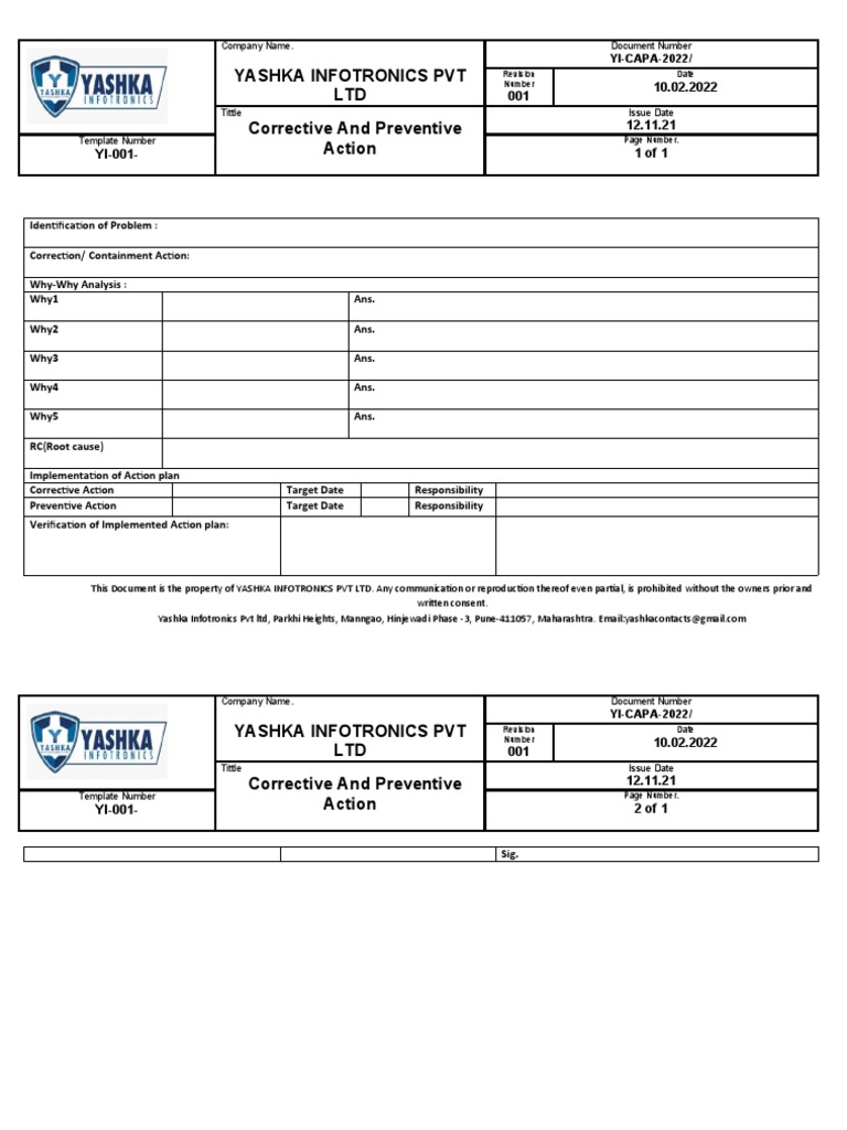 CAPA Format | PDF | Computing