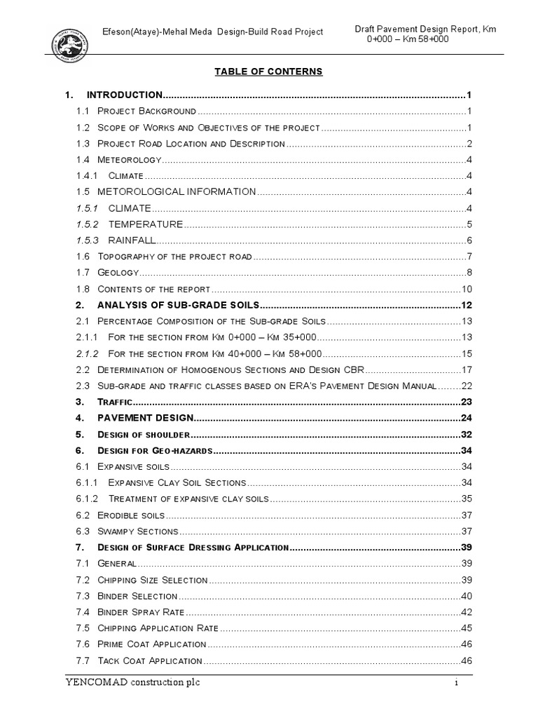 Efeson (Ataye) - Mehal Meda Design-Build Road Project Draft Pavement ...