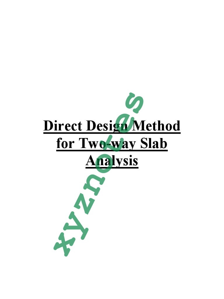 Direct Design Method For Two-Way Slab Analysis (PDFDrive) | PDF | Beam (Structure) | Column