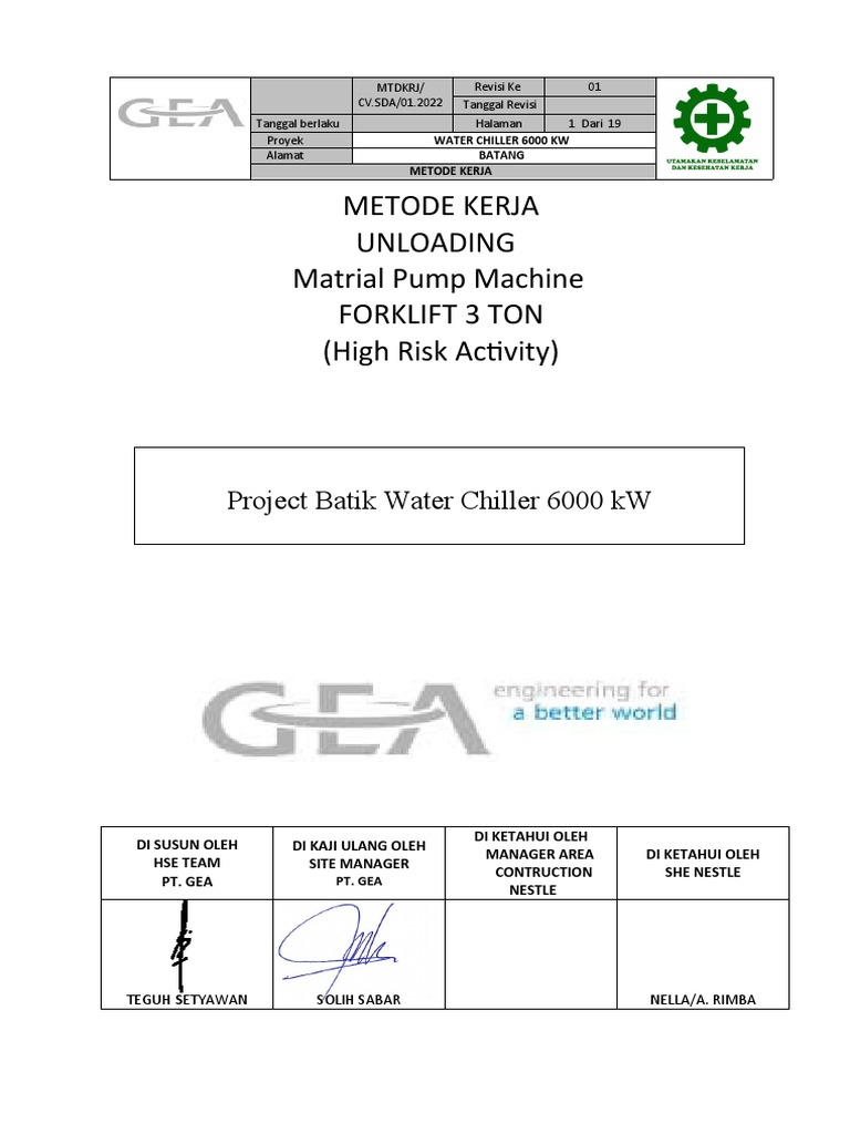 Metode Unloading Material FRP Panel New | PDF | Teknologi & Rekayasa
