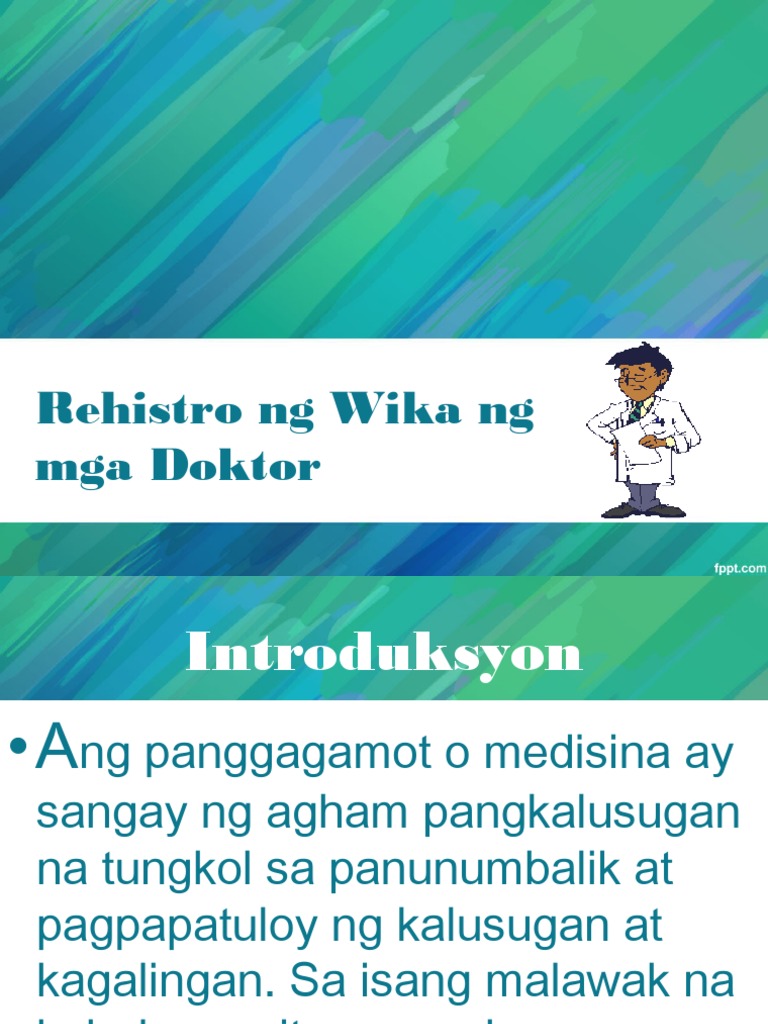 Rehistro NG Wika NG Mga Doktor | PDF
