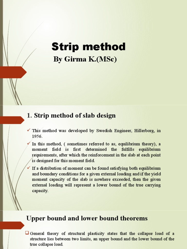 Strip Method for Slab Design Explained | PDF | Civil Engineering ...