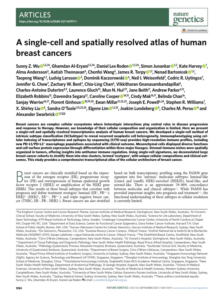 A Single-Cell and Spatially Resolved Atlas of Human | PDF | Neoplasms ...