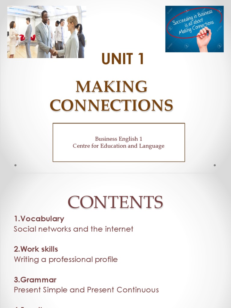 Unit 1 Making Connections BE1 Part 1 | PDF | Verb | Syllable