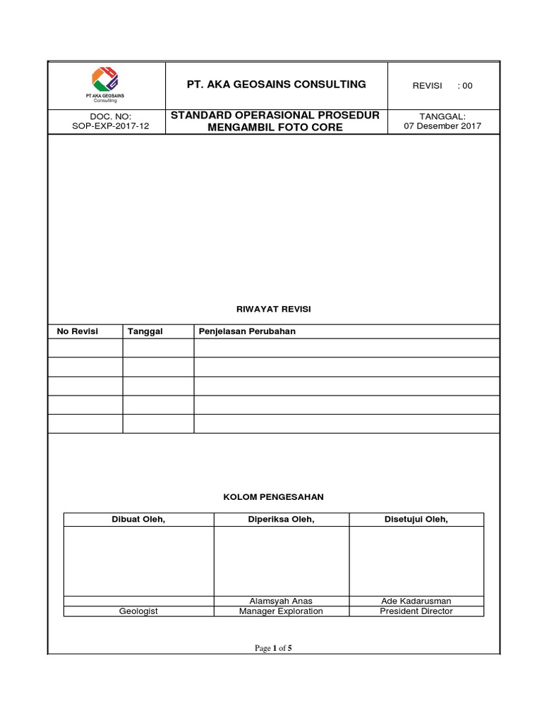 SOP EXP 2017 12 Mengambil Foto Core | PDF