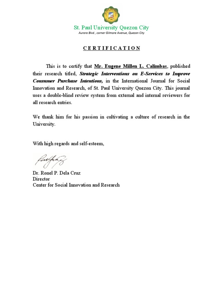 Certificate On Publication (Thesis) | PDF | Science