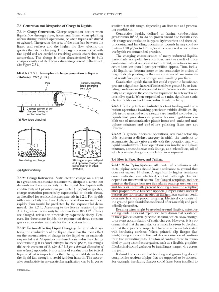 NFPA 77: Static Electricity Guidelines | PDF | Electrical Resistance ...