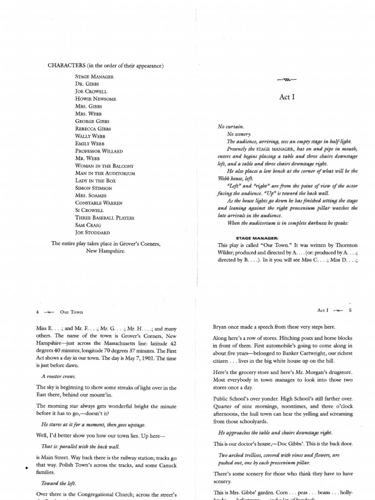 Our Town Act 1 | PDF