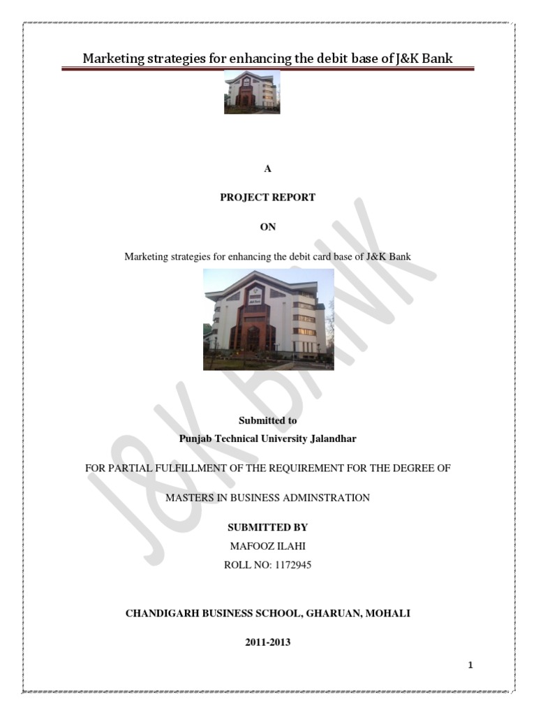 Marketing Strategies of JK Bank Debit Cards | PDF | Debit Card | Banks