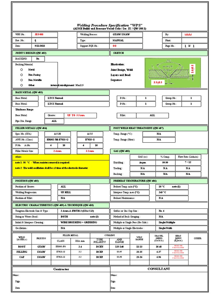 WPS For A333 A | PDF | Construction | Welding