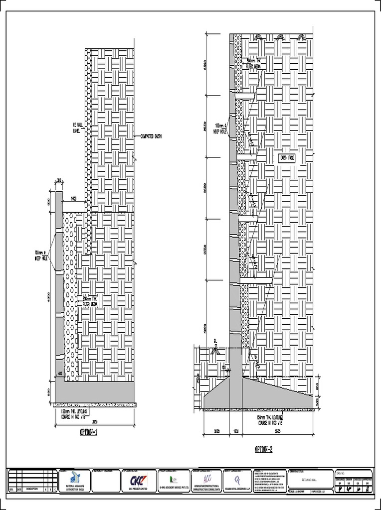 Retaining Wall Drawing | PDF | Road | Road Infrastructure