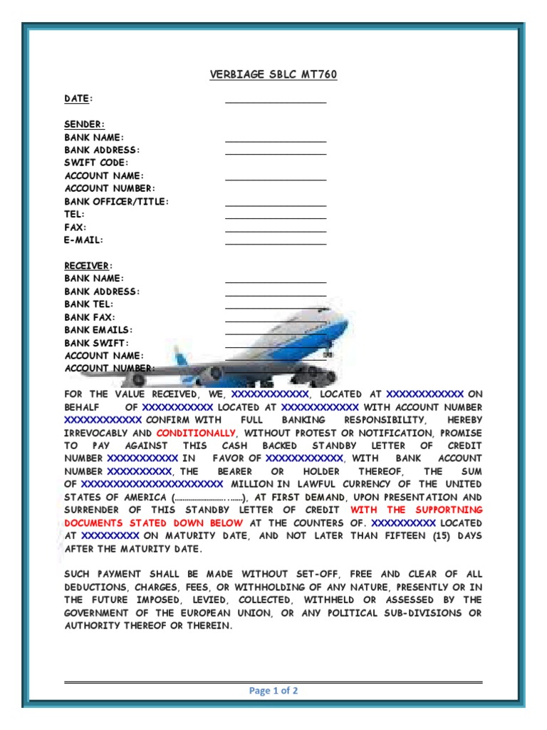 SBLC Verbiage Jva Ghana 28 May 2021 | PDF | Letter Of Credit ...