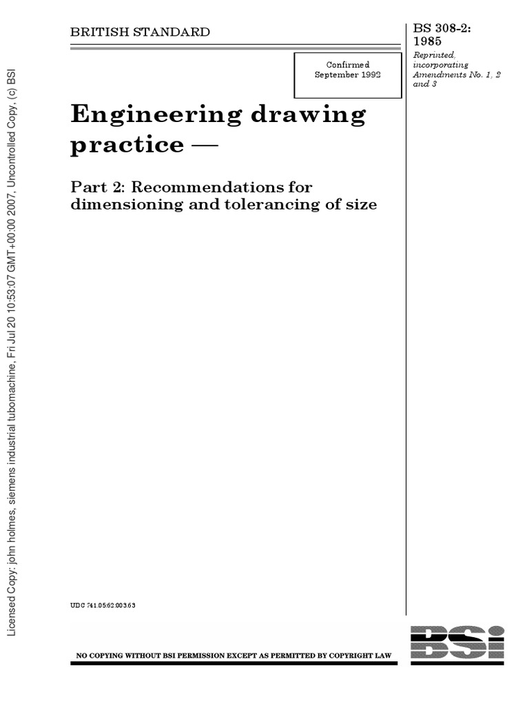 BS 308-2 | PDF | Engineering Tolerance | Angle