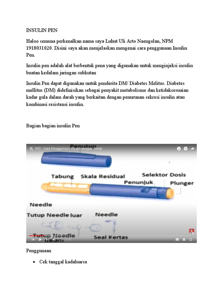 A Guide to Insulin Pen Usage | PDF