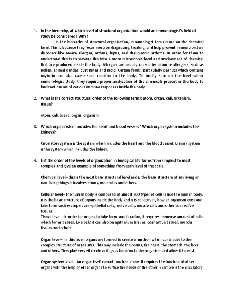 Understanding the Hierarchy of Structural Organization in Biology: From ...