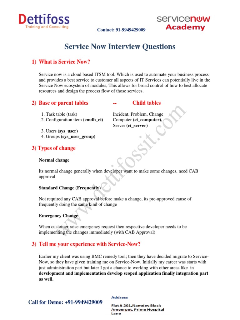 ServiceNow Interview Questions Guide | PDF | Databases | Html Element
