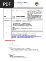 HGP Lesson Plan | PDF | Disciplines | Lesson Plan