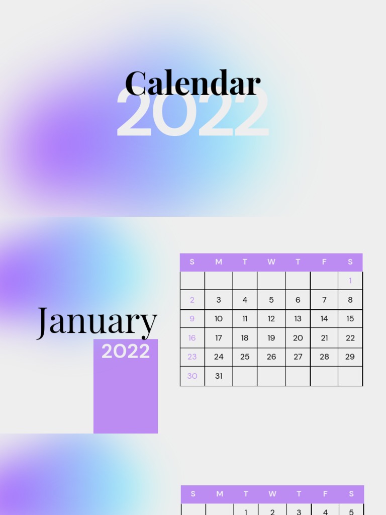2022 Monthly Calendar Overview | PDF