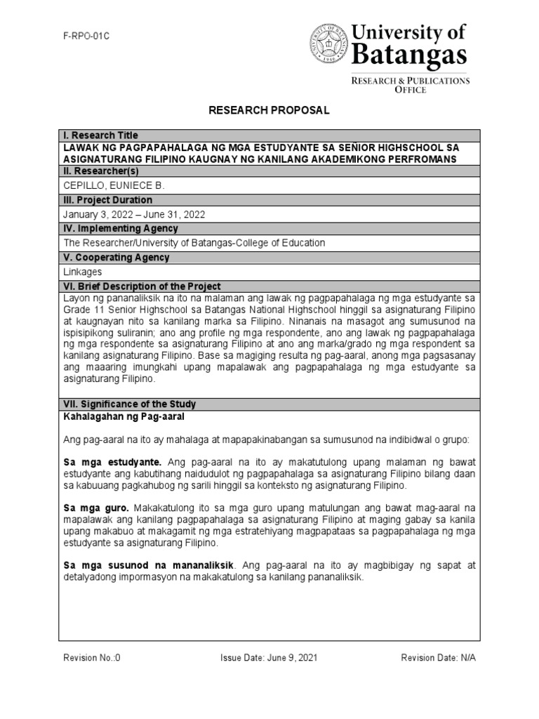 Research Proposal: F-RPO-01C | PDF