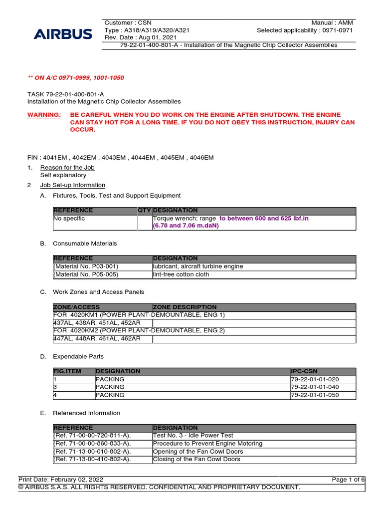 ATA 79 ENG MCD Installation Procedure | PDF | Mechanical Engineering ...
