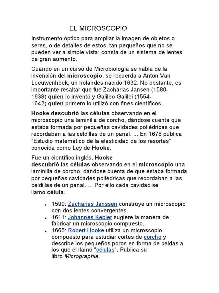 El Microscopio Apuntes | PDF | Microscopio | Microscopio electrónico