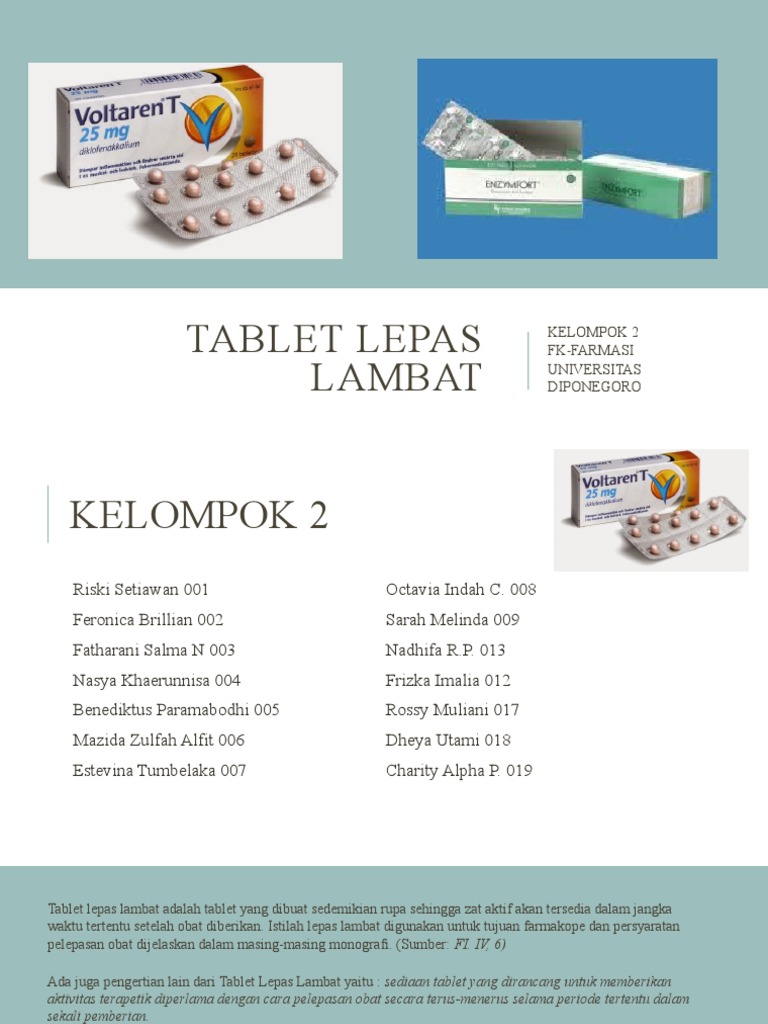 Tablet Lepas Lambat - Kelompok1 | PDF