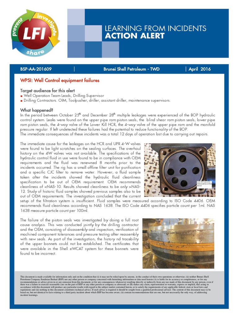 BSP-AA-201609 - Leaks On BOP Control System | PDF | Mechanical ...