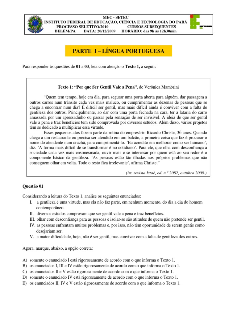 Prova Sub 2010 | PDF