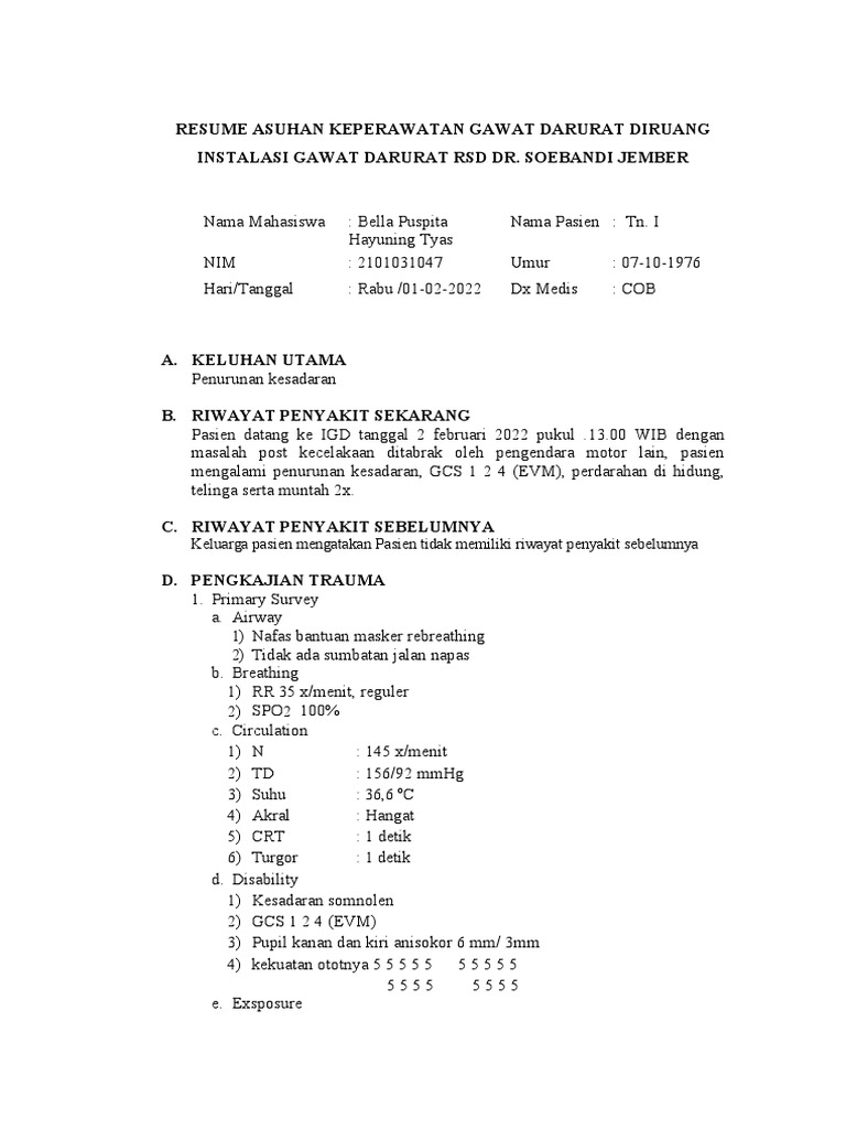 Resume Askep Igd 1 | PDF