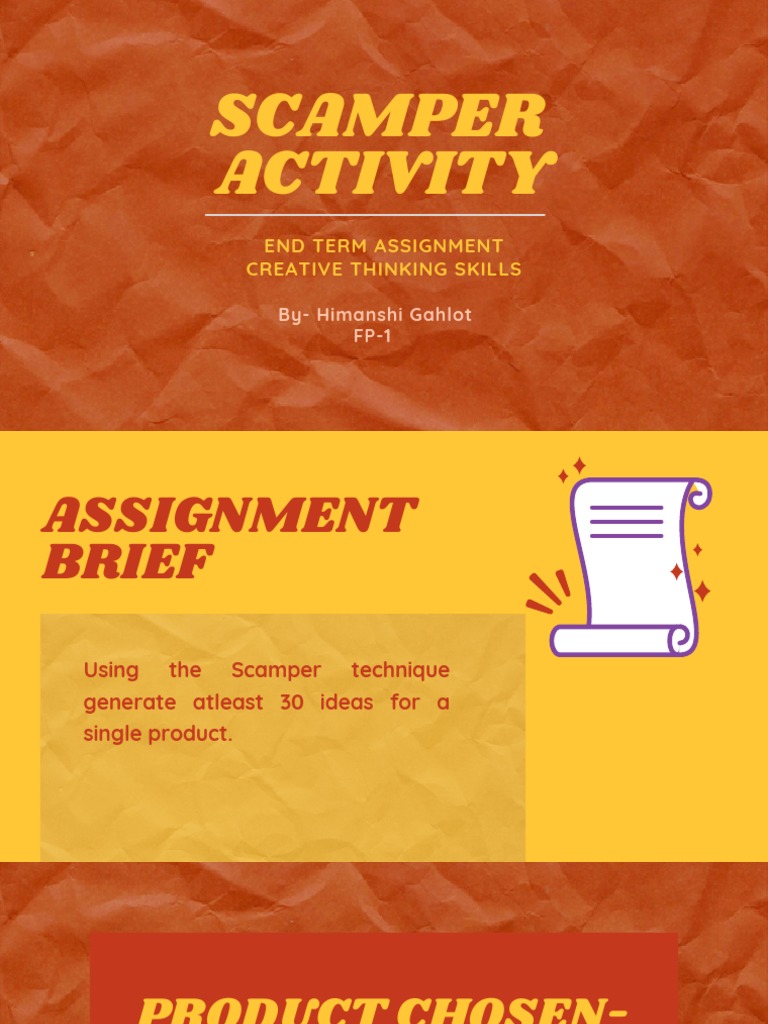 Scamper Activity: End Term Assignment Creative Thinking Skills | PDF ...