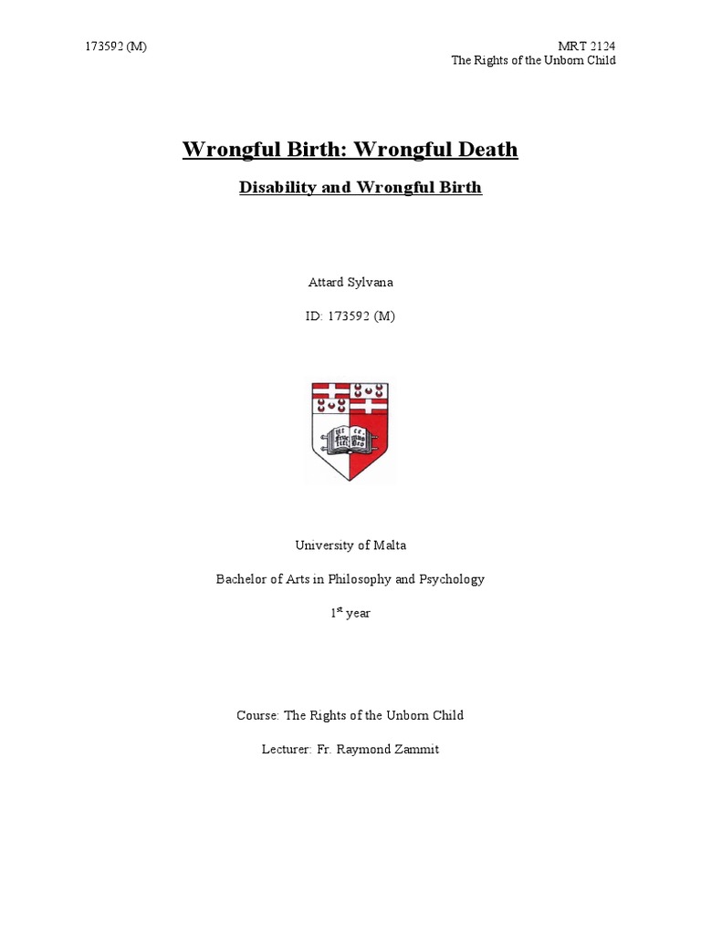 Wrongful Birth and Legal Rights Explained | PDF | Health Sciences ...