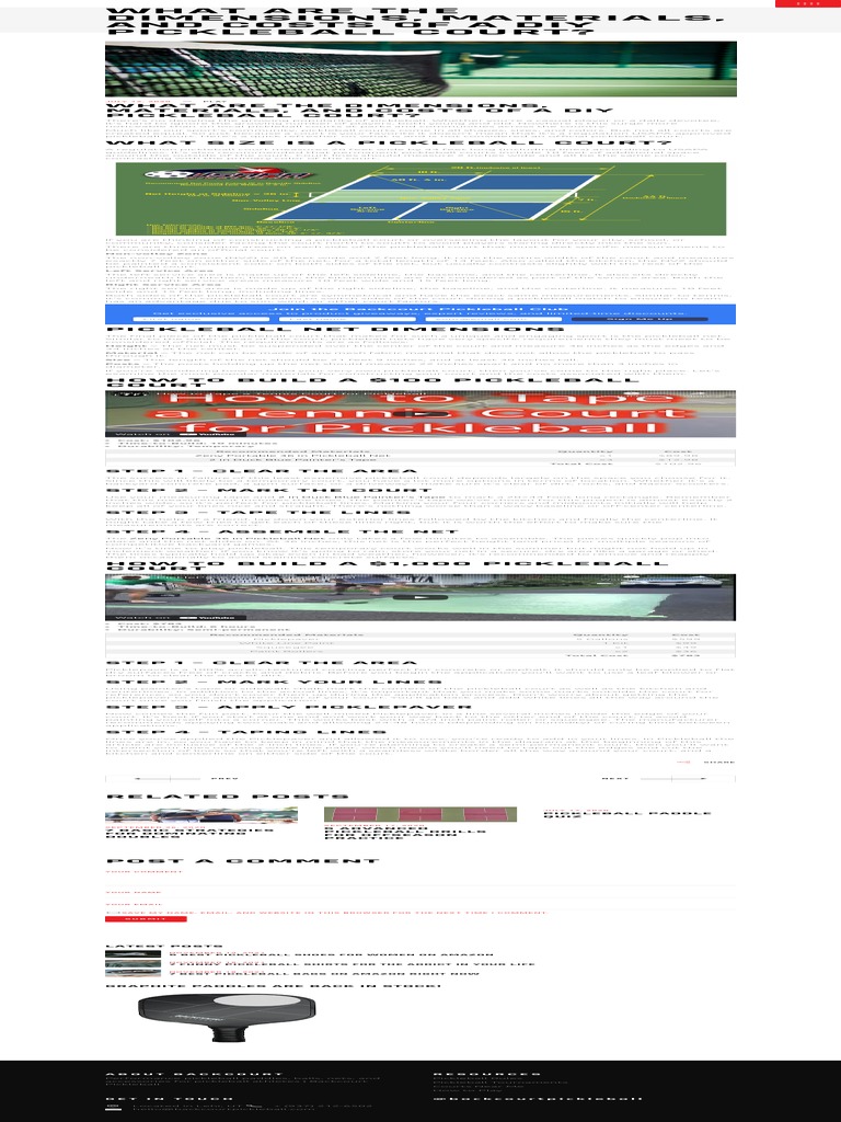 How To Build An Outdoor Pickleball Court Includi Pdf Foot Unit