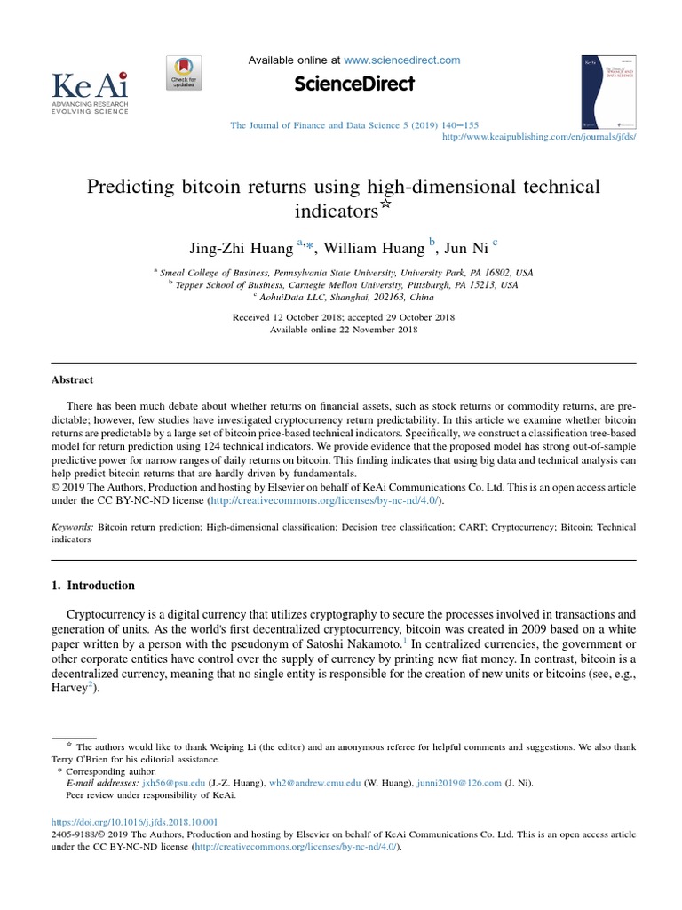 Predicting Bitcoin Returns Using High-Dimensional | PDF | Technical Analysis | Cryptocurrency