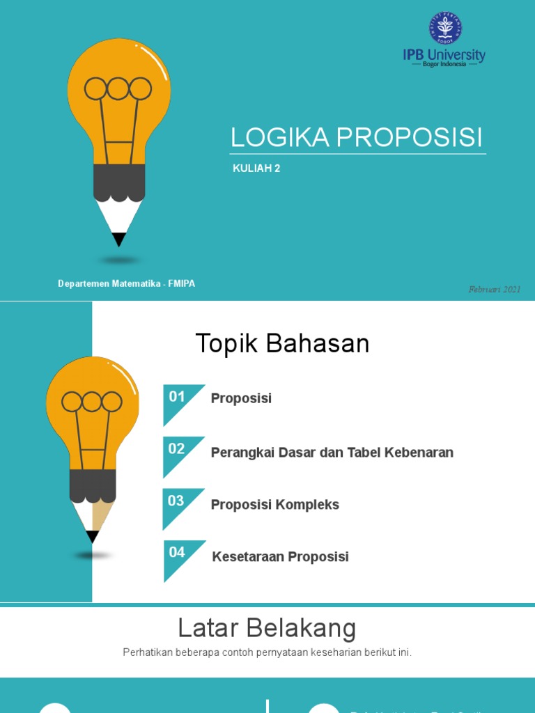 MBL K2 Logika Proposisi Ver Feb-2021 | PDF